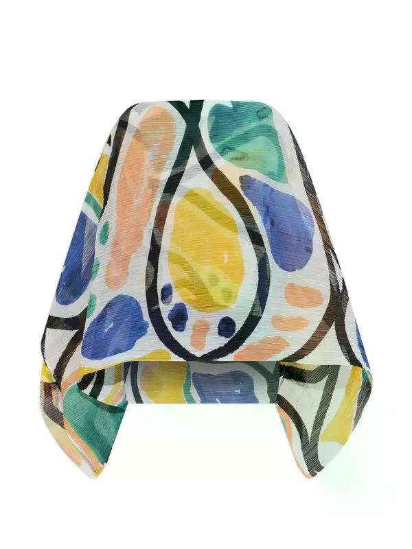 Issey Miyake Abstract-print Pleated Blouse