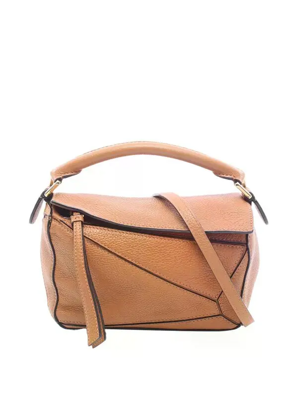 Loewe 2010-2026 Mini Calfskin Puzzle Edge Satchel - Brown