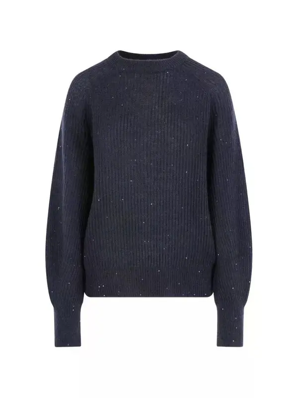 Brunello Cucinelli Sequin-embellished Ribbed-knit Sweater