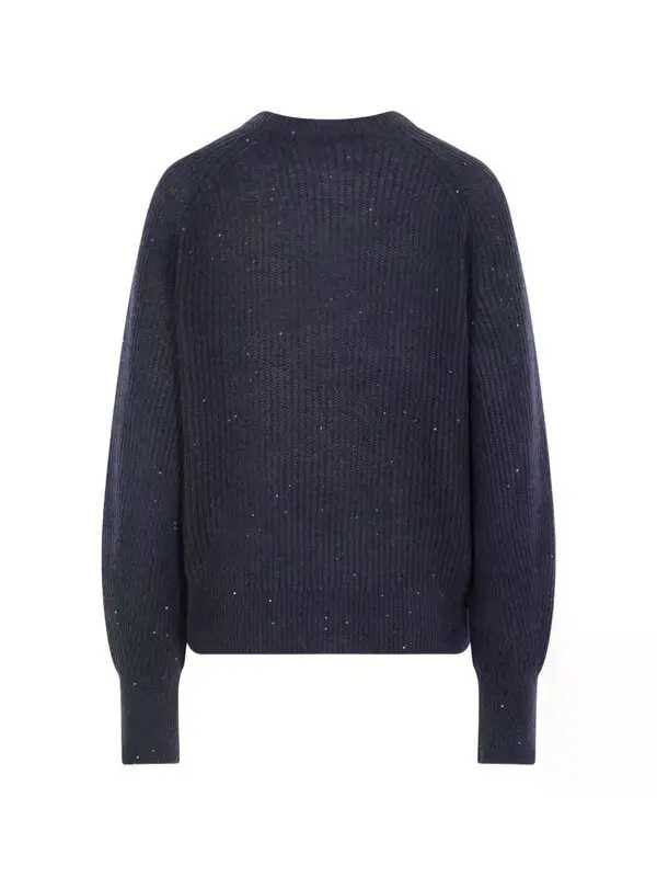Brunello Cucinelli Sequin-embellished Ribbed-knit Sweater