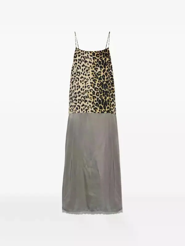 Munthe Leopard-print Lace-trim Dress