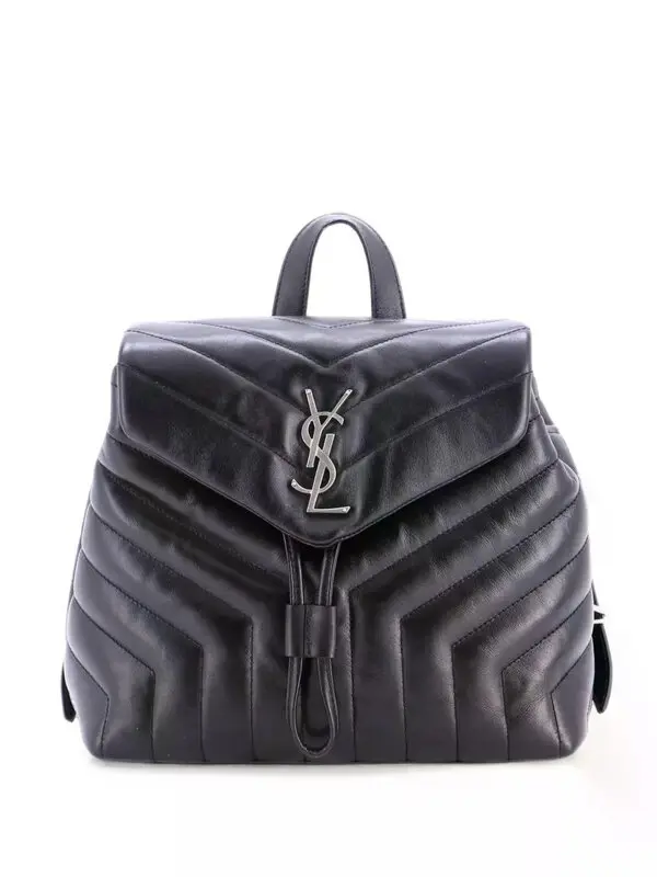 Saint Laurent Loulou Matelasse Chevron Leather Small Backpack - Black