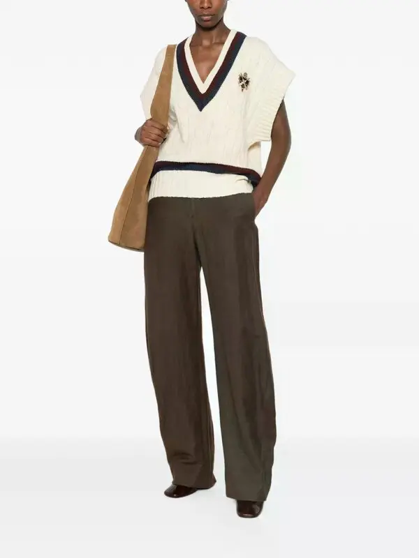 Zimmermann Cable-knit Embroidered Vest
