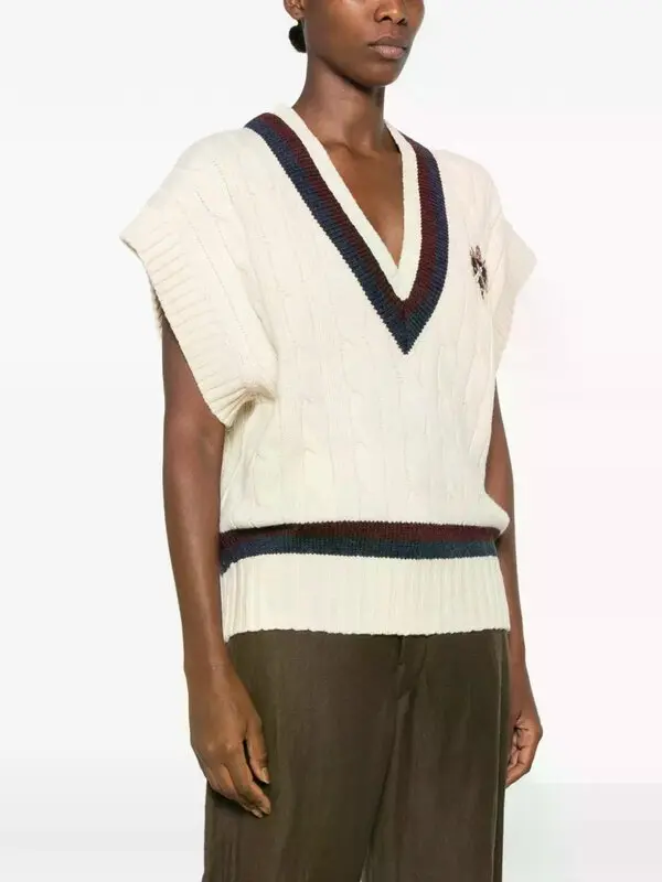 Zimmermann Cable-knit Embroidered Vest