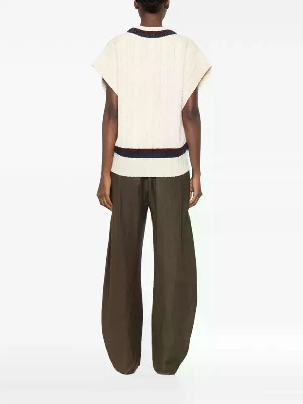 Zimmermann Cable-knit Embroidered Vest