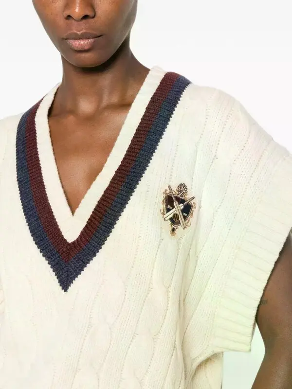 Zimmermann Cable-knit Embroidered Vest