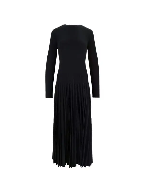 Fabiana Filippi Pleated Long-sleeve Midi Dress - Black