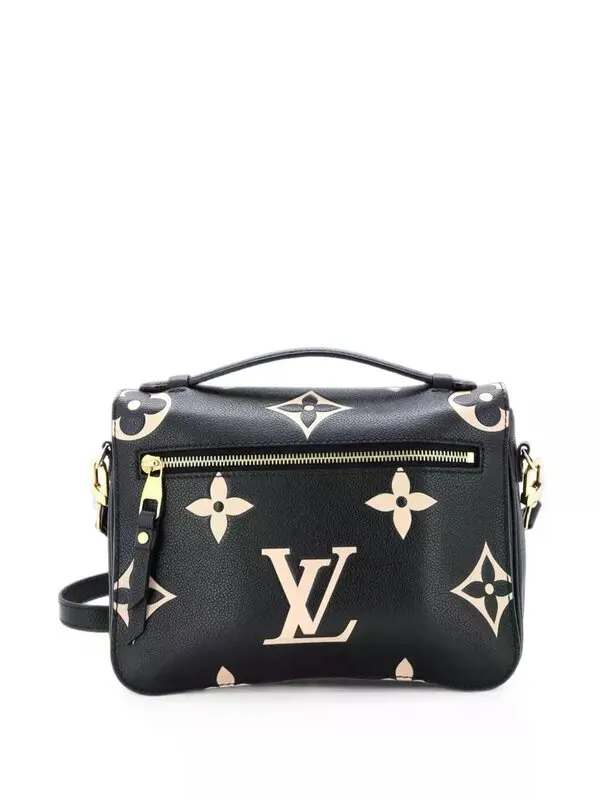 LOUIS VUITTON Pochette Metis Bicolor Monogram Empreinte Giant Crossbody Bag - Black