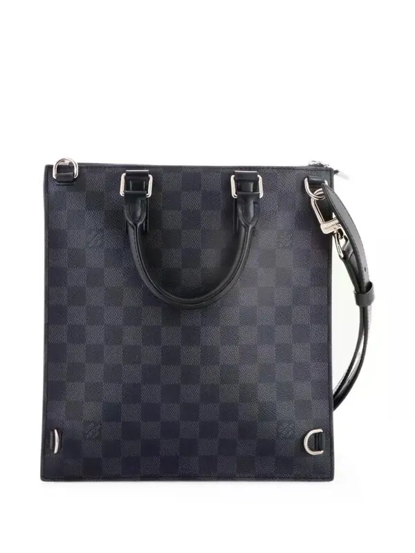LOUIS VUITTON Sac Plat Cross Bag Limited Edition Wild Animals Damier Graphite Tote Bag - Black