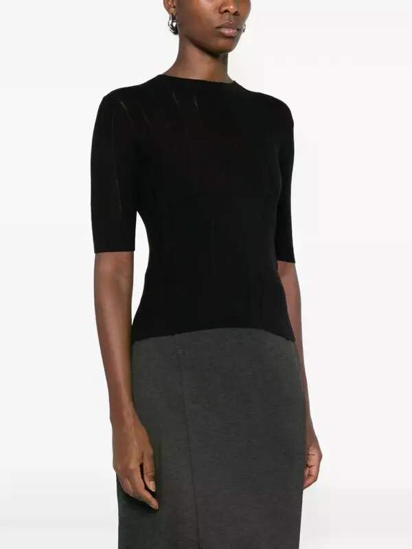Max Mara Ribbed-knit Short-sleeve T-shirt