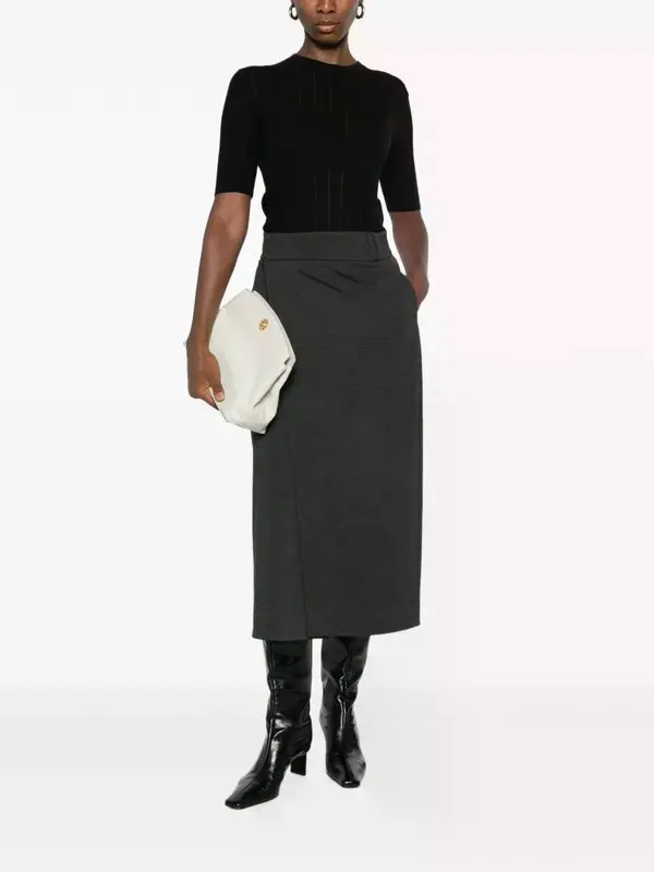 Max Mara Ribbed-knit Short-sleeve T-shirt - Black