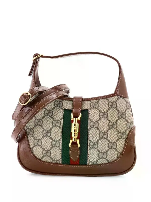 Gucci Jackie 1961 Gg Coated Canvas Mini Hobo Bag - Brown