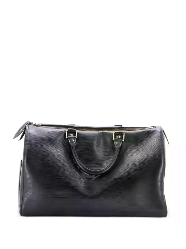 LOUIS VUITTON Speedy Handbag Epi Leather Satchel - Black