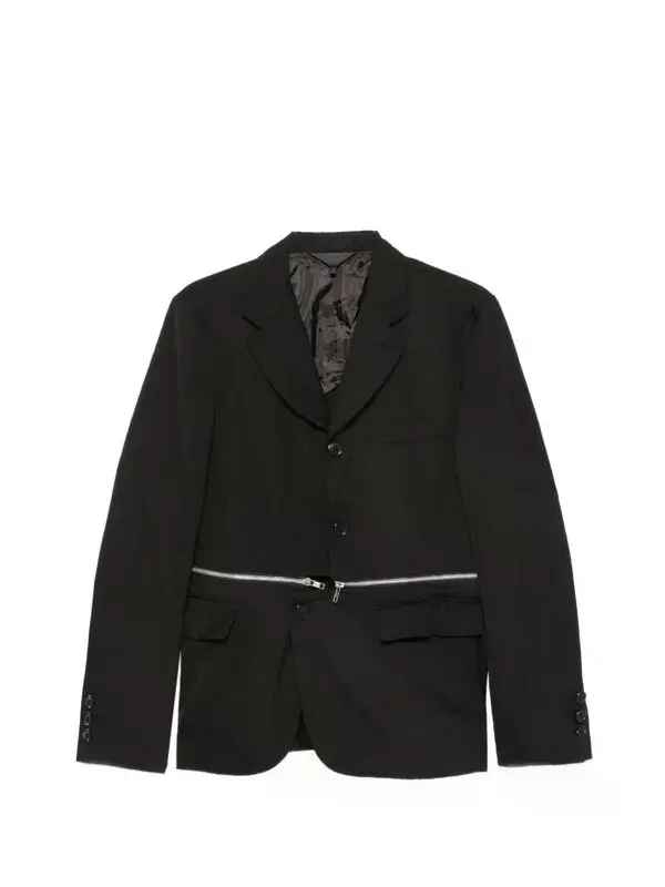 Comme Des Garçons Zip-detail Single-breasted Blazer - Black