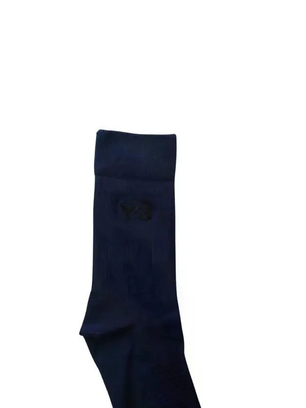 Y3 Logo-embroidered Ribbed Socks
