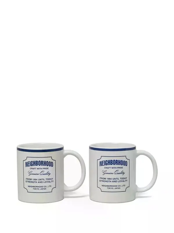NEIGHBORHOOD Logo-print Rim Mugs