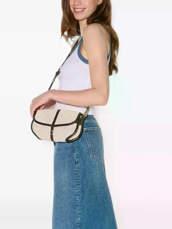 Mz Wallace Astor Quilted Linen Clutch Bag