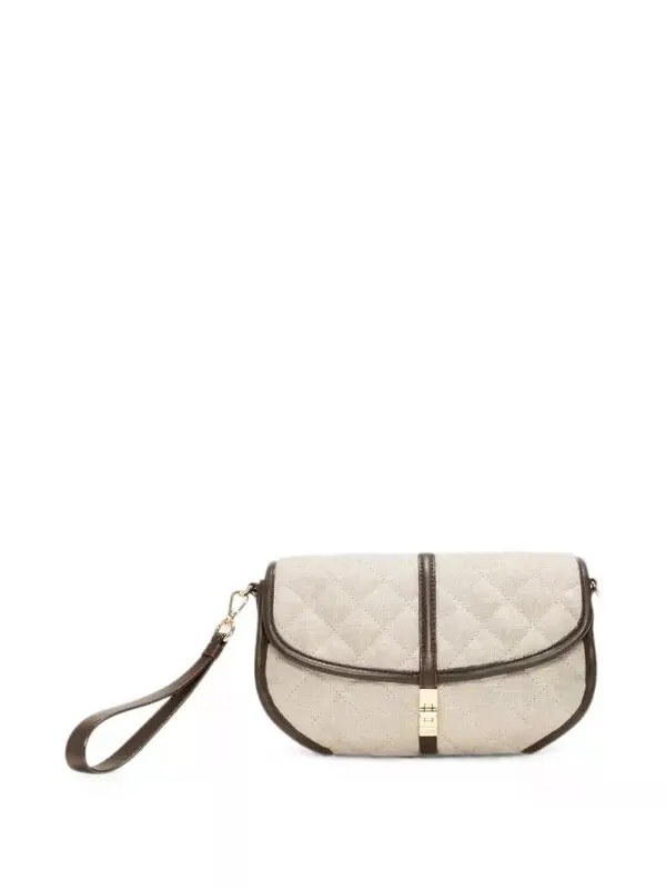 Mz Wallace Astor Quilted Linen Clutch Bag