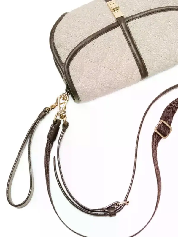 Mz Wallace Astor Quilted Linen Clutch Bag