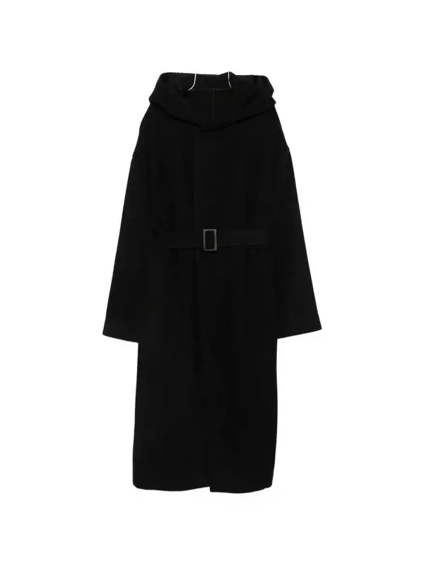 Rick Owens Belted Hooded Coat
