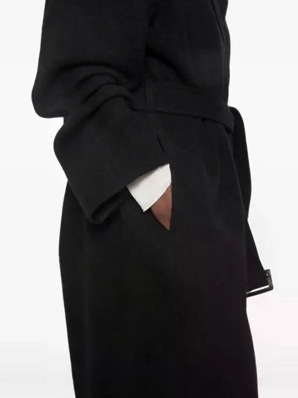 Rick Owens Belted Hooded Coat