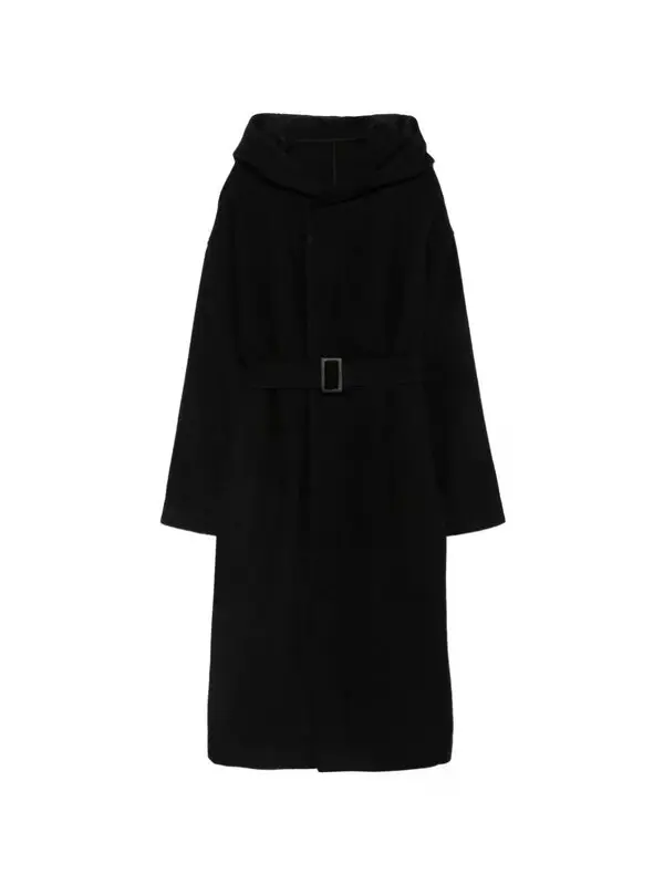 Rick Owens Belted Hooded Coat