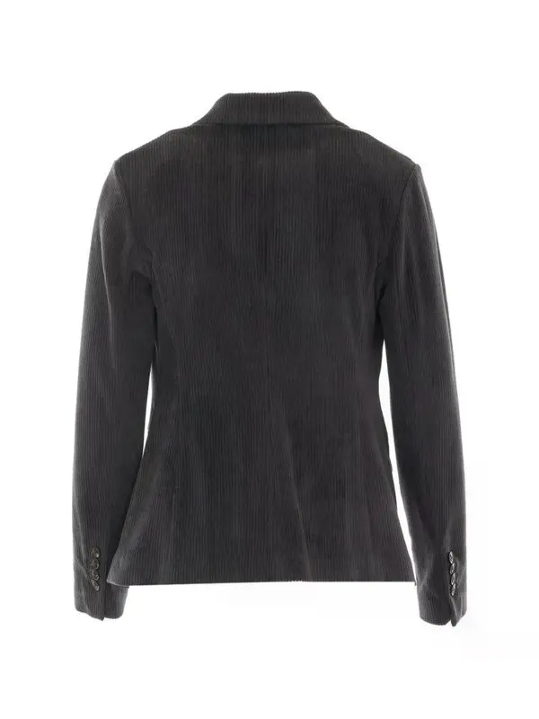 CIRCOLO 1901 Corduroy-effect Notched-lapels Blazer - Grey