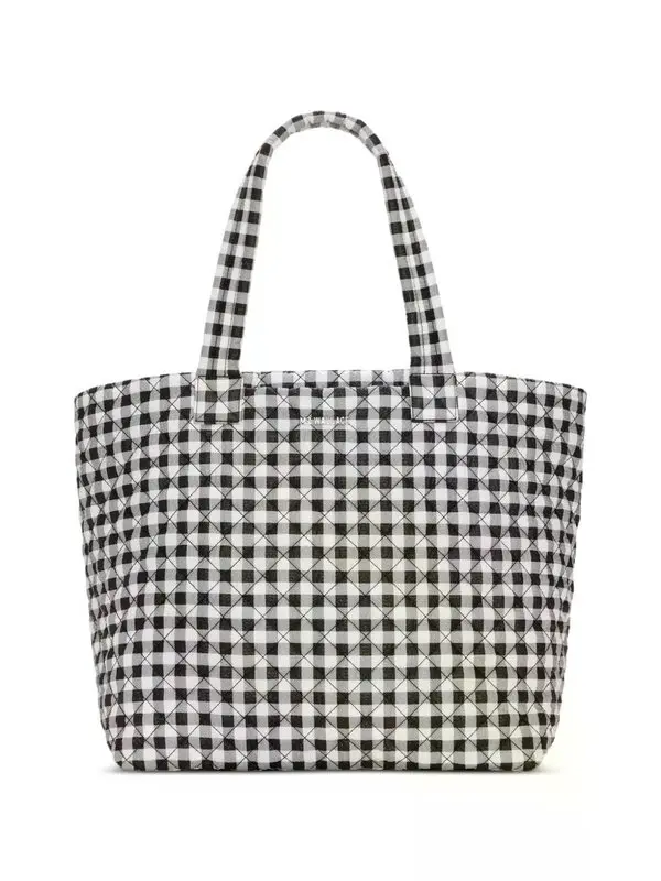 Mz Wallace Gingham Quilted Tote Bag - Black