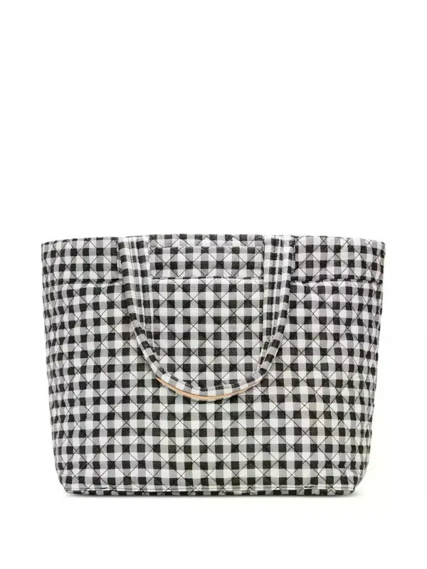 Mz Wallace Gingham Quilted Tote Bag - Black