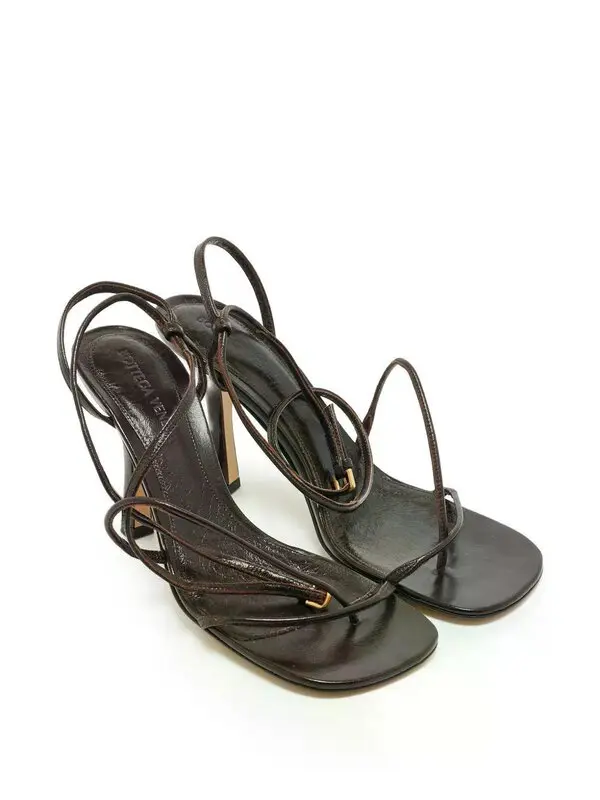 Bottega Veneta Leather Square-toe Ankle-strap Sandals - Brown
