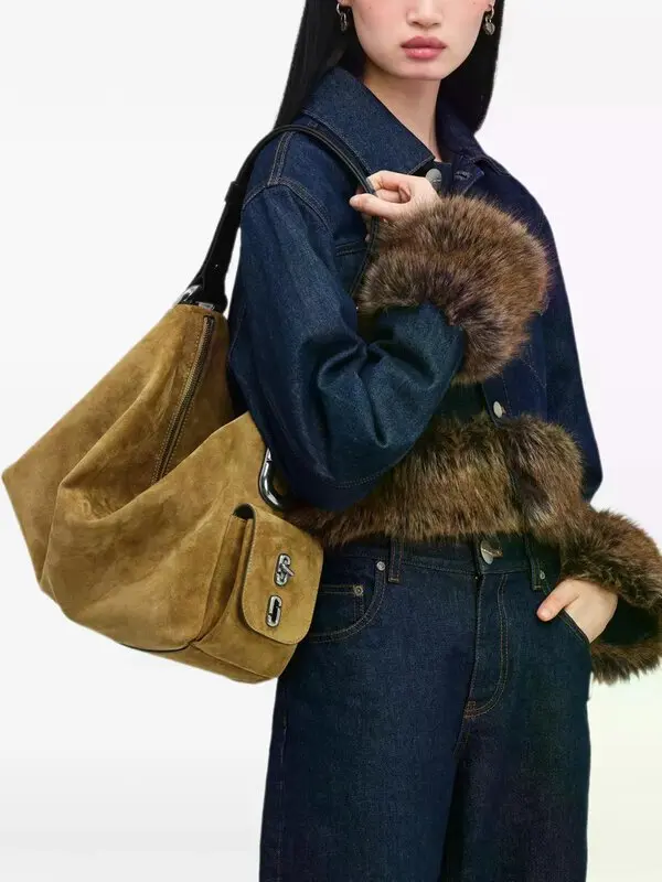 Marc Jacobs Scene Large Shoulder Bag In Suede - Neutrals