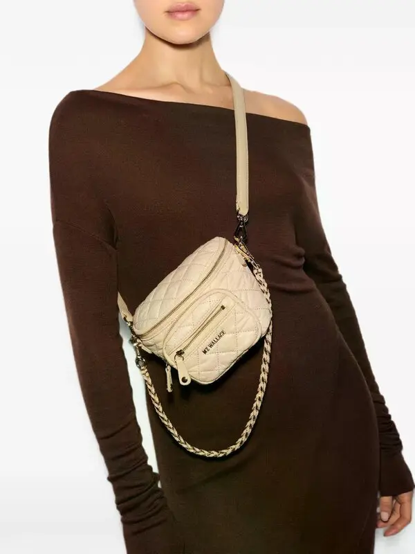 Mz Wallace Micro Crosby Quilted Crossbody Bag - Neutrals