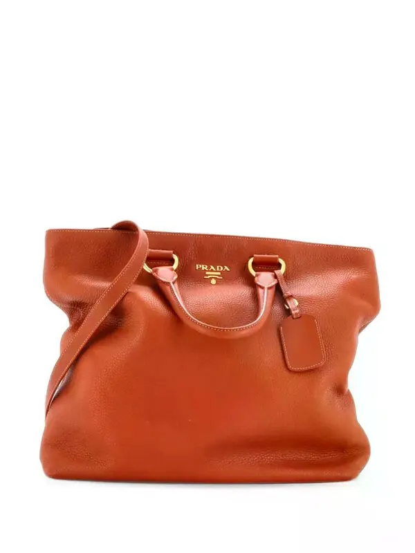 Prada Convertible Shopper Vitello Daino Large Tote Bag