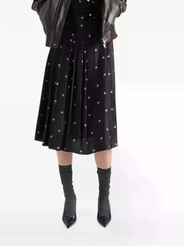 Prada Floral-print Washed Silk Dress