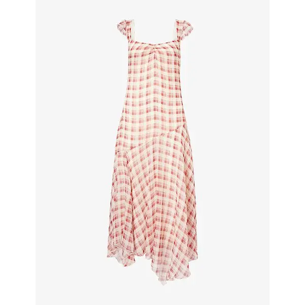 REFORMATION Zea Asymmetric Woven Midi Dress