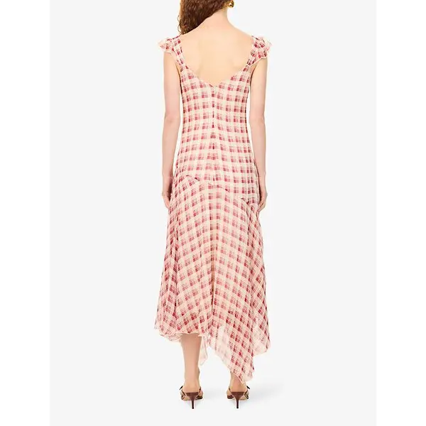 REFORMATION Zea Asymmetric Woven Midi Dress