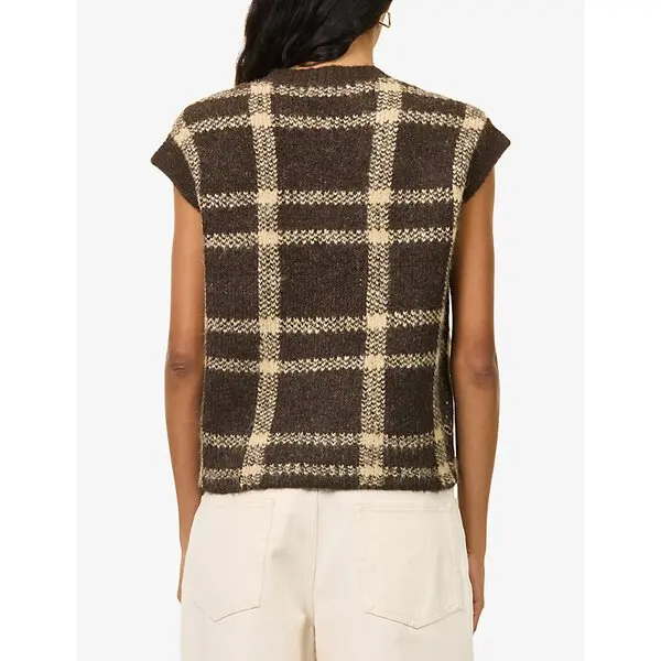 4TH & RECKLESS Ashley Checked Knitted Vest