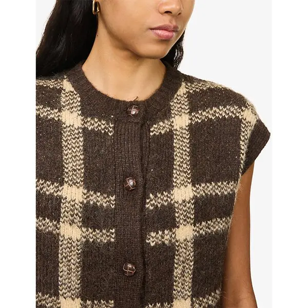 4TH & RECKLESS Ashley Checked Knitted Vest
