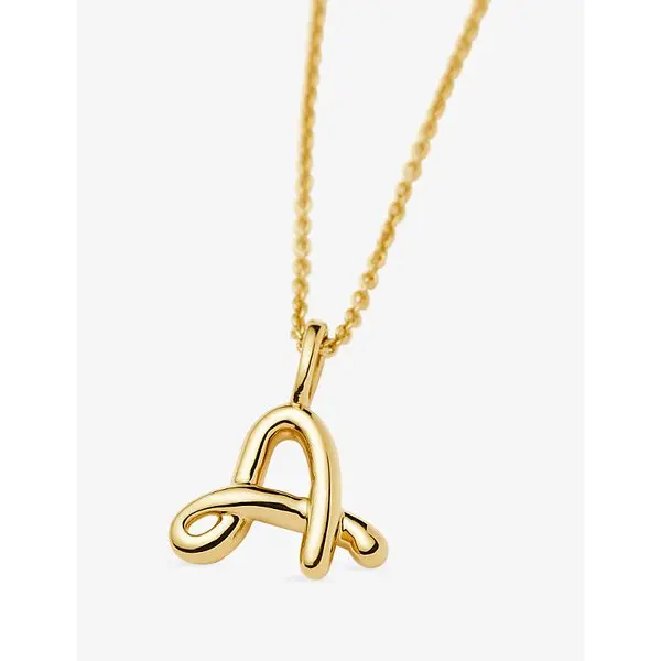 MISSOMA Initial A Curly Molten Vermeil Necklace