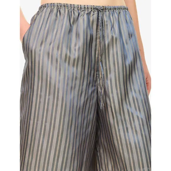 REFORMATION Sandy Striped Satin Shorts