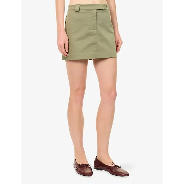 REFORMATION Romee Welt-pocket Cotton Mini Skirt