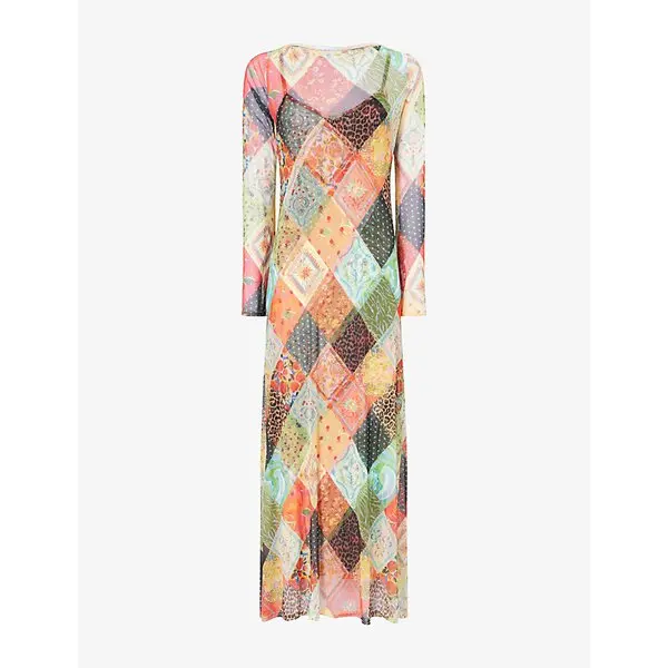 NEVER FULLY DRESSED Jardin Du Soleil Aria Mesh Maxi Dress