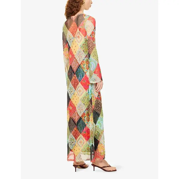 NEVER FULLY DRESSED Jardin Du Soleil Aria Mesh Maxi Dress