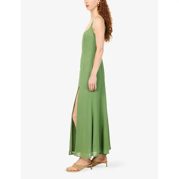 REFORMATION Ailany Square-neck Woven Midi Dress