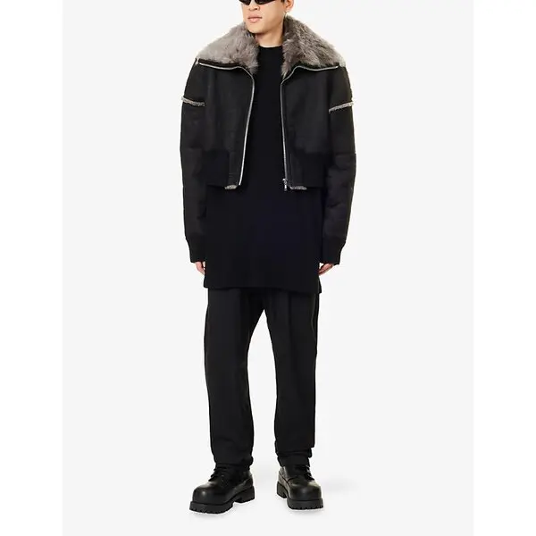 Rick Owens Flight Bomber Leather Jacket