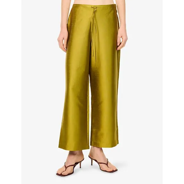 REFORMATION Olina Cropped Woven Trousers