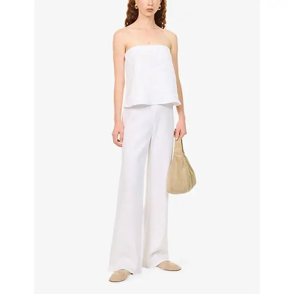REFORMATION Spritz Bandeau Linen Top