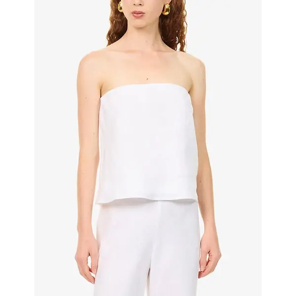 REFORMATION Spritz Bandeau Linen Top