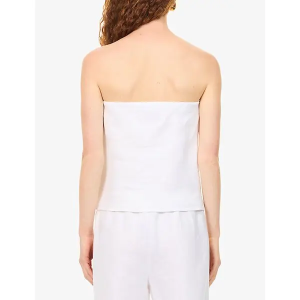 REFORMATION Spritz Bandeau Linen Top