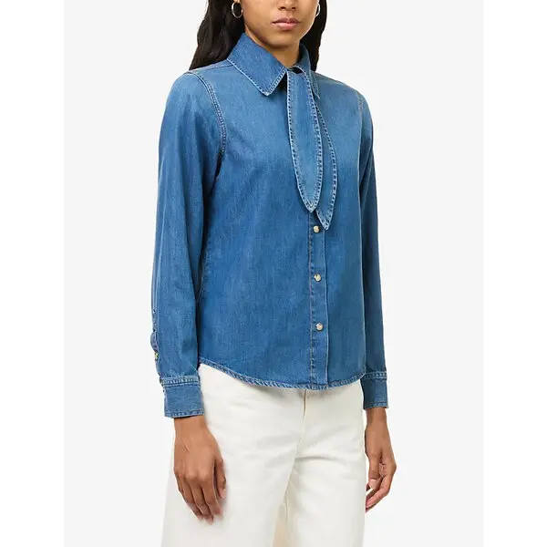 FRAME The Clementine Neck-tie Denim Shirt